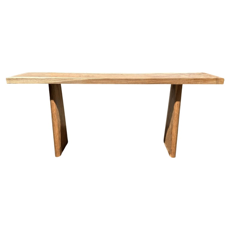 Solid Mango Wood Console Table, Natural Finish Modern Organic For Sale ...