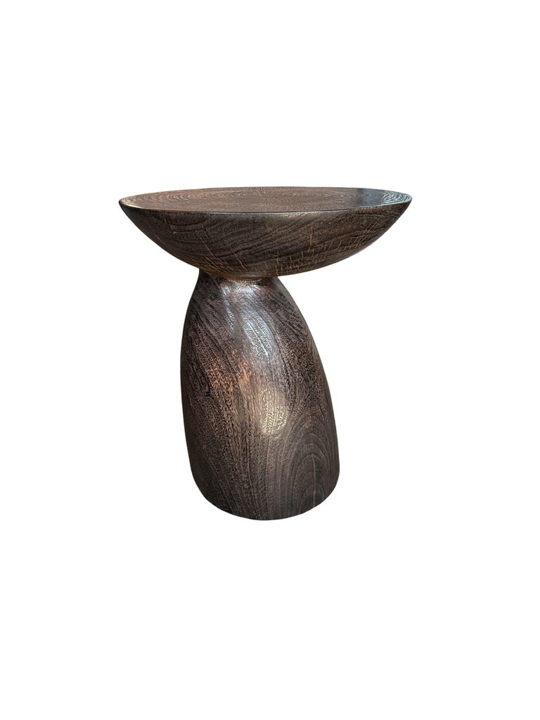 Solid Mango Wood Side Table with Espresso Finish, Modern Organic For ...