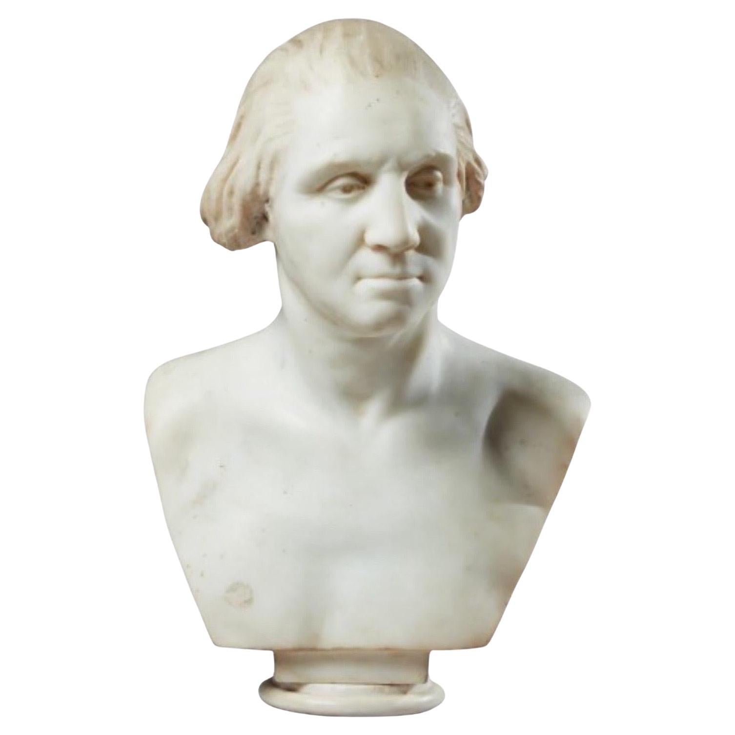 Solid Marble Bust of George Washington For Sale at 1stDibs