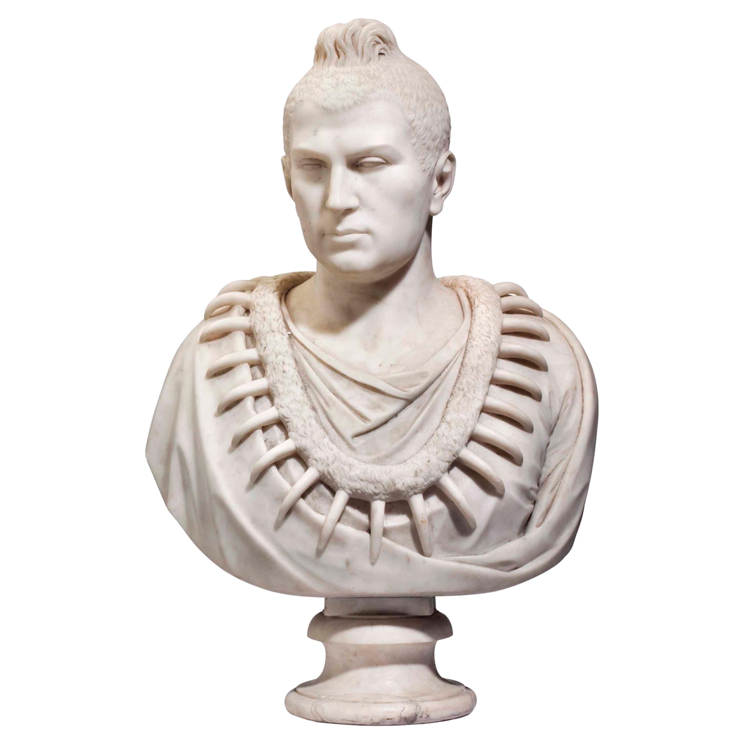 Solid Marble Bust of Tecumseh For Sale at 1stDibs