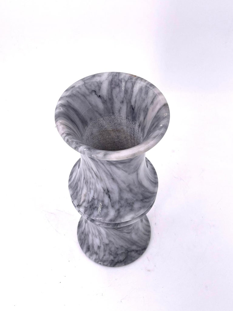 Solid Marble Midcentury Vase Bamboo Shape Postmodern at 1stDibs