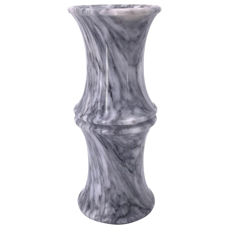 Solid Marble Midcentury Vase Bamboo Shape Postmodern at 1stDibs