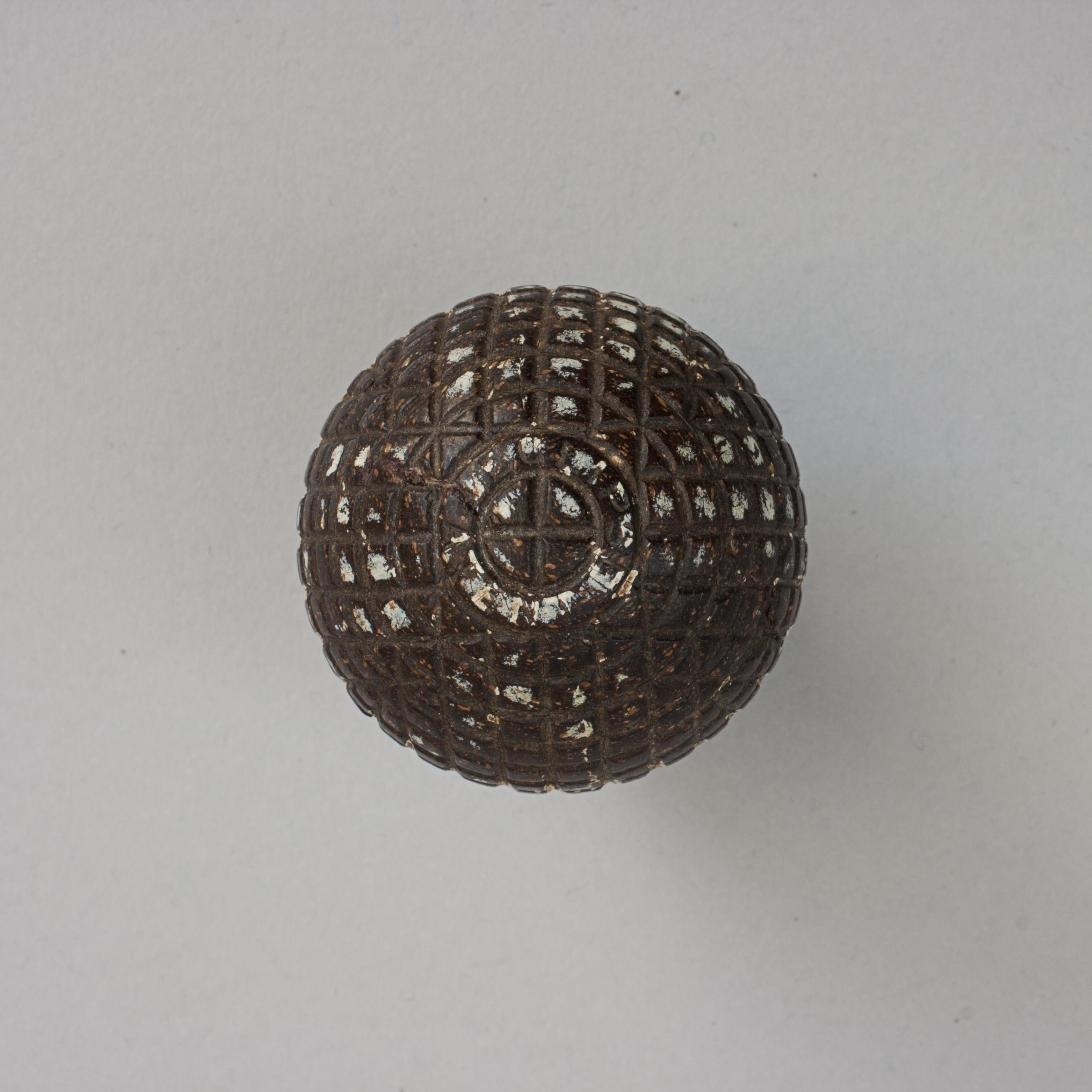 Solid Mesh Pattern Gutty Golf Ball, Eclipse Patent For Sale at 1stDibs