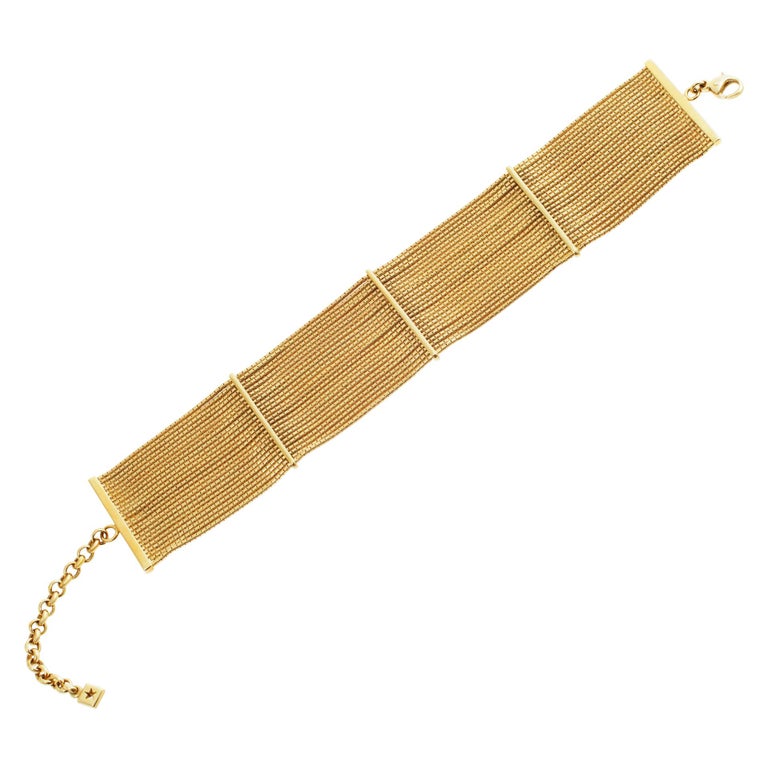 Solid Multi-String Bracelet in 18 Karat Yellow Gold For Sale at 1stDibs