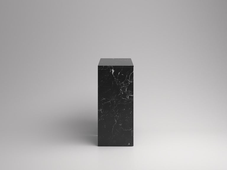 Solid Nero Marquinia Marble Chill Mini Console For Sale at 1stDibs
