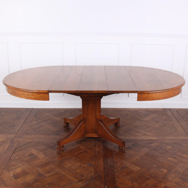 Solid Oak Arts and Crafts Style Round Dining Table at 1stDibs | arts ...