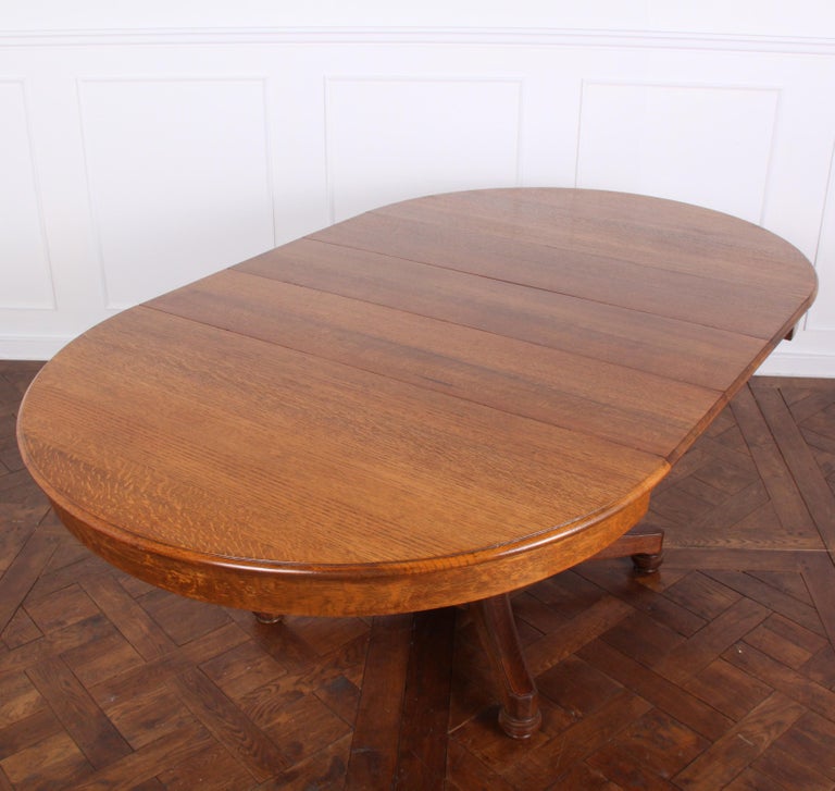 Solid Oak Arts and Crafts Style Round Dining Table at 1stDibs | arts ...