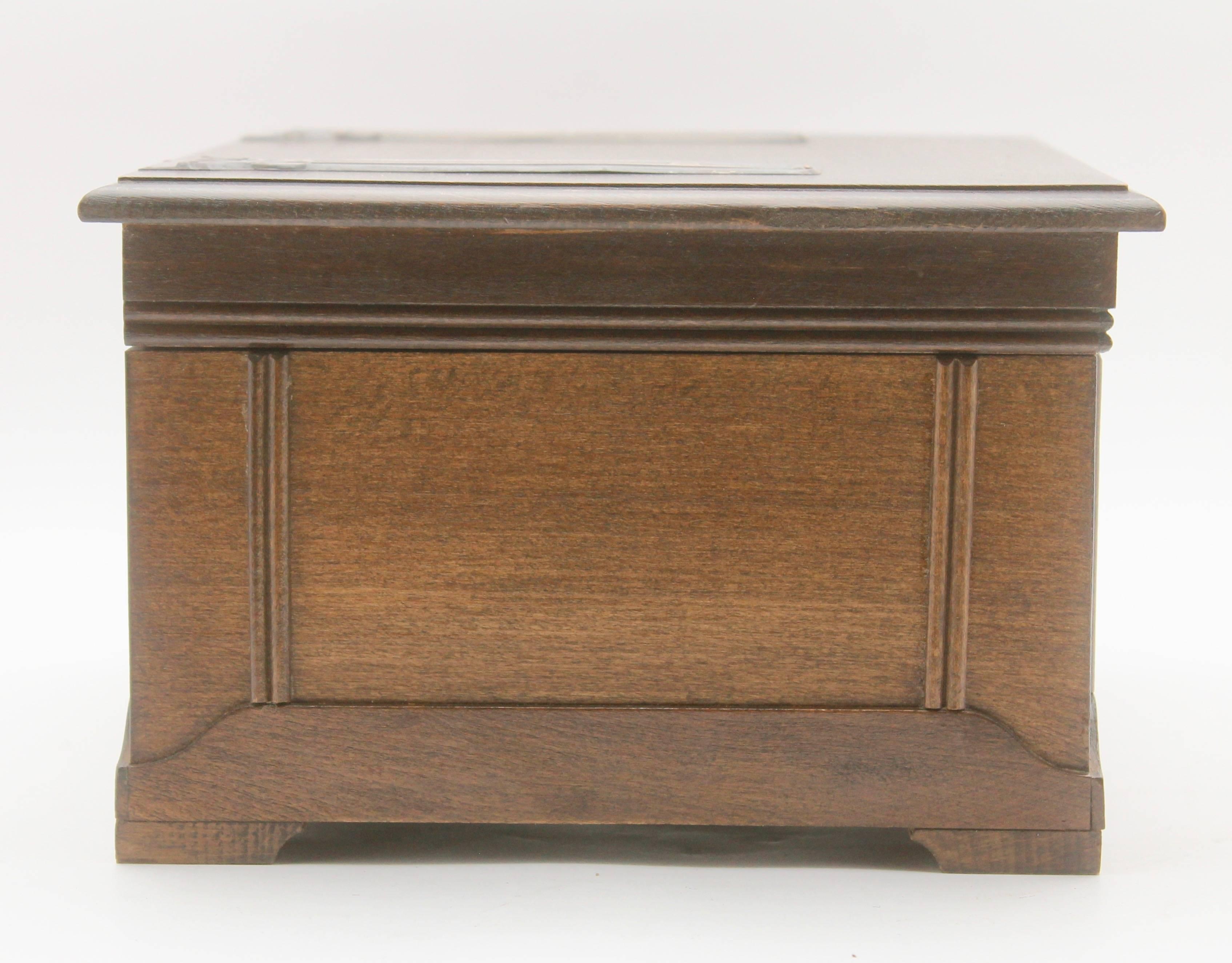 Solid Oak Arts and Crafts Box with Decorative Brass Work, circa 1930 at ...