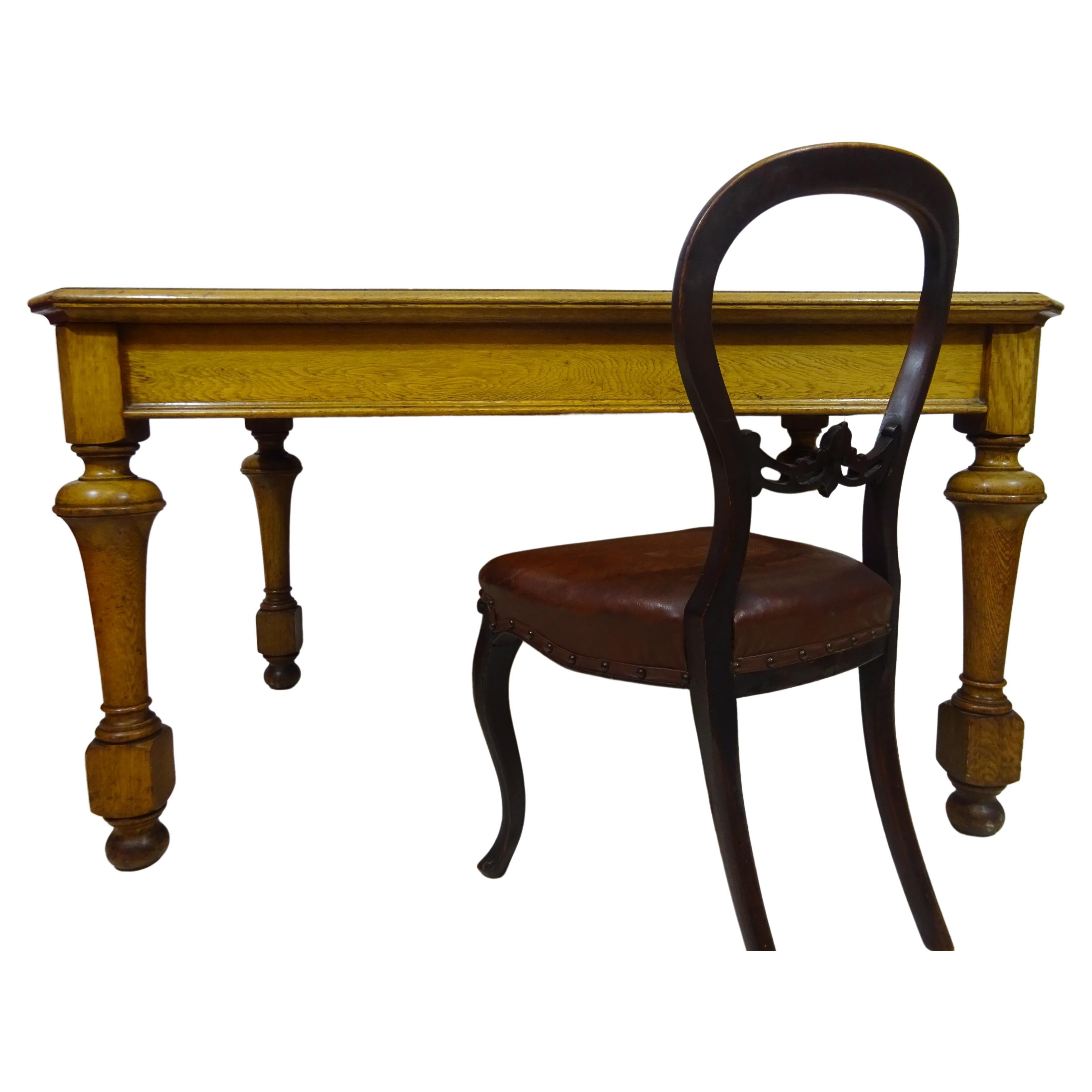 Leopold Desk Company Quartersawn Oak Desk with Shelf at 1stDibs