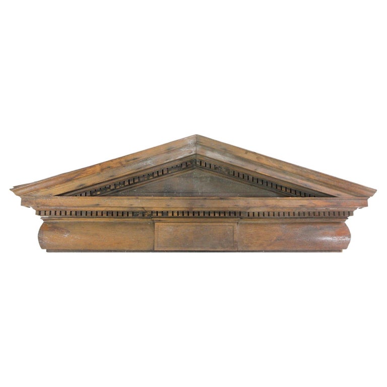 Solid Oak Entry Door Header Pediment w/ Dentil Molding at 1stDibs ...