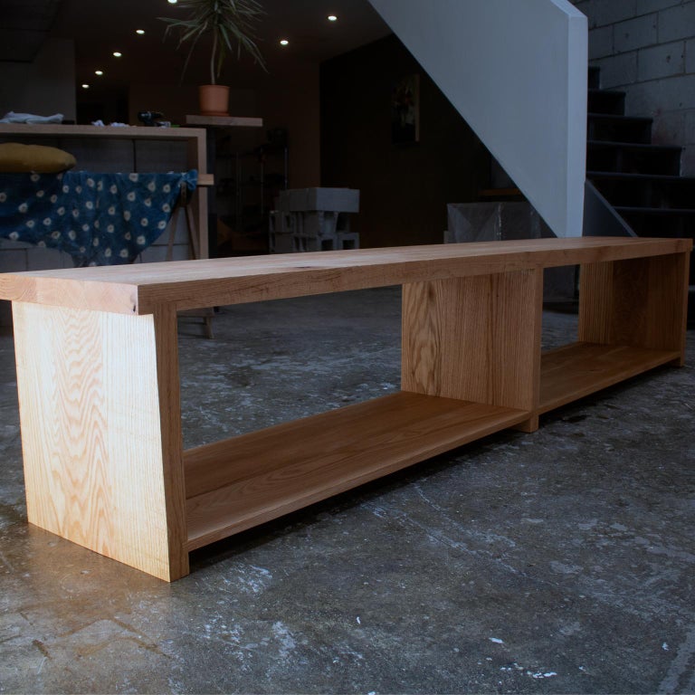 Solid Oak Mobley Bench in Natural Golden Finish For Sale at 1stDibs ...