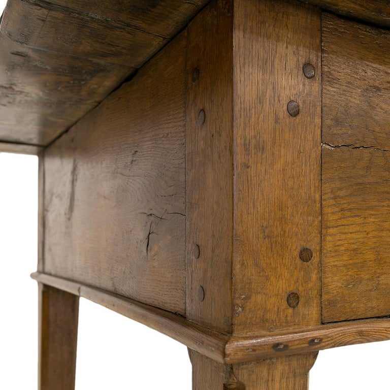 Solid Oak Table, circa 1850, Rustic Style, Prep or Dining Table at 1stDibs
