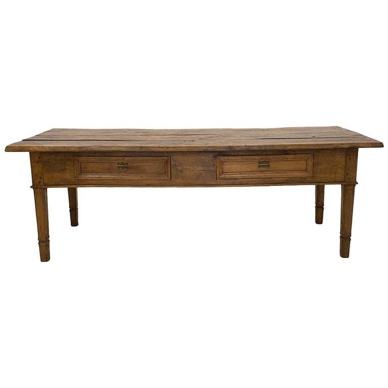Solid Oak Table, circa 1850, Rustic Style, Prep or Dining Table at 1stDibs
