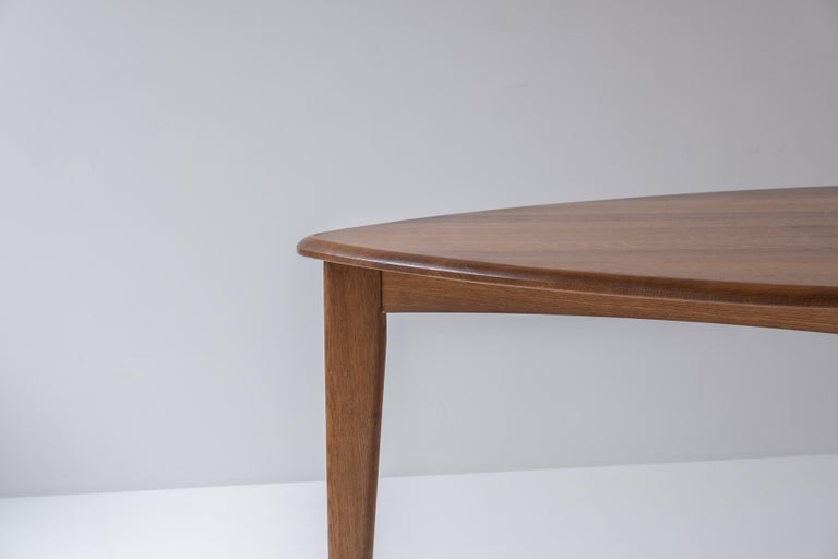 Solid Oak Triangle Shaped Dining Table from France, Designed in the ...
