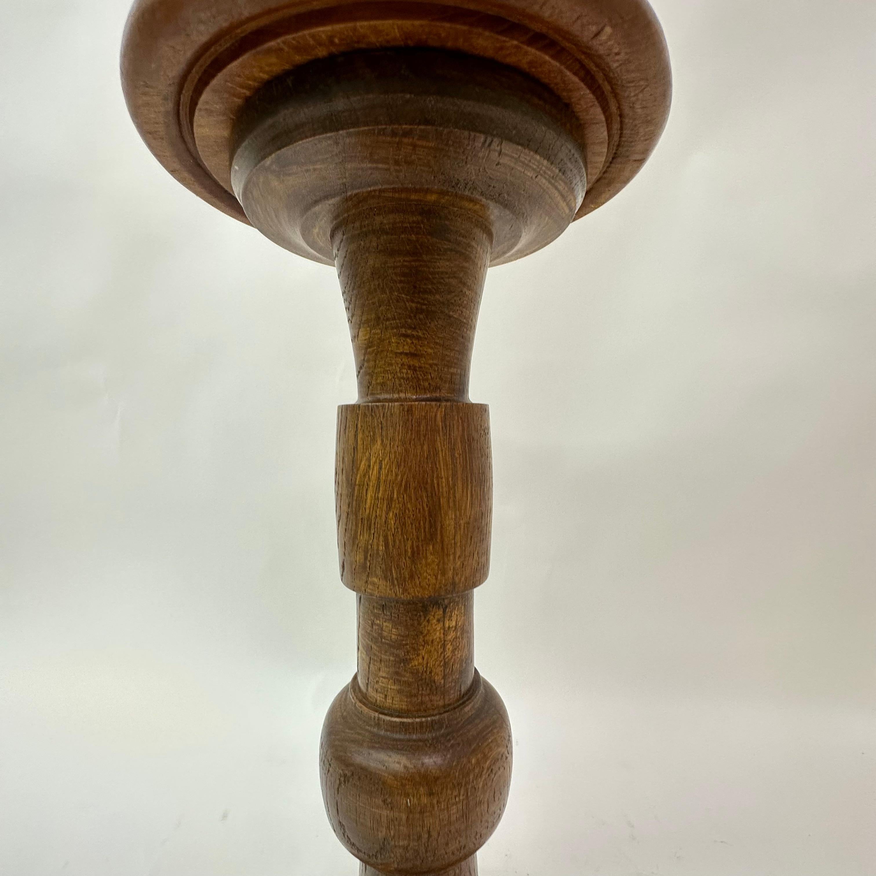 Solid oak wooden column plinth pillar , 1970’s For Sale at 1stDibs