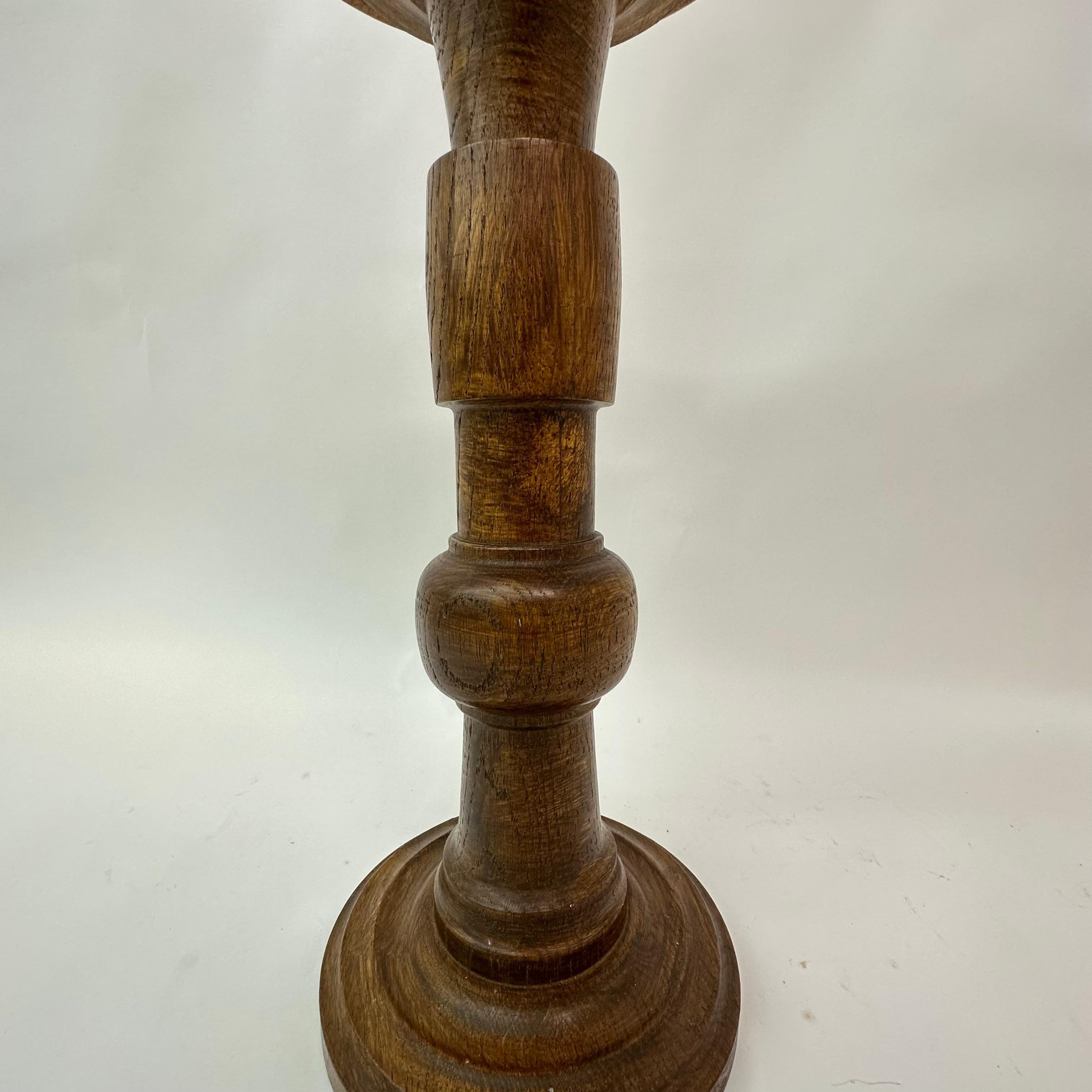 Solid oak wooden column plinth pillar , 1970’s For Sale at 1stDibs
