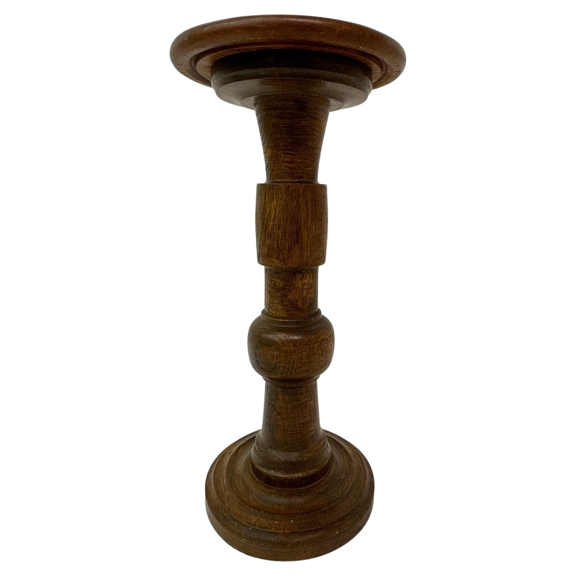 Solid oak wooden column plinth pillar , 1970’s For Sale at 1stDibs