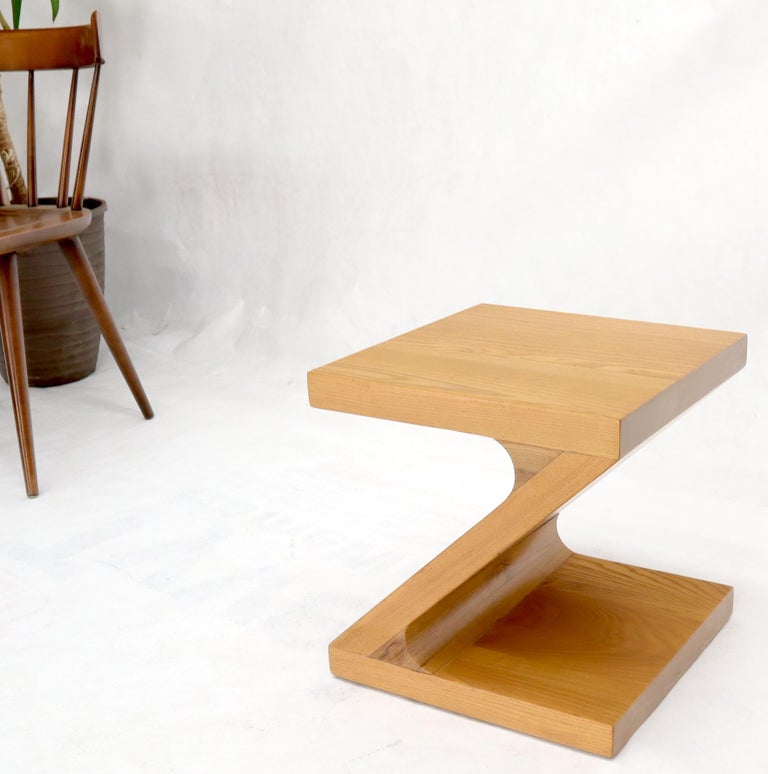 Solid Oak Z-Shape End Side Table Stand at 1stDibs