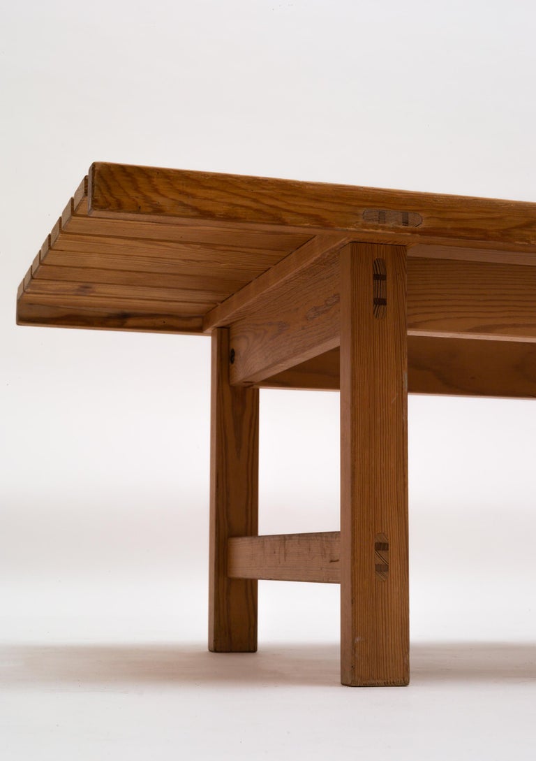 Solid Oregon Pine Bench by Hugo Svensson for Bjärnums, Sweden 1960s at ...