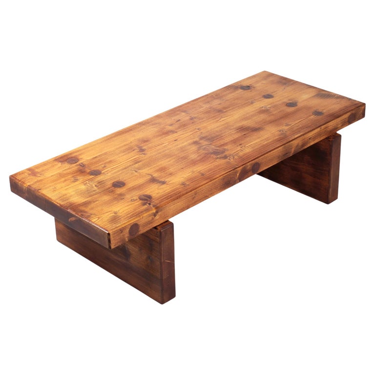 Solid Pine Coffee Table or Bench by Roland Wilhelmsson, Sweden, 1970 at ...