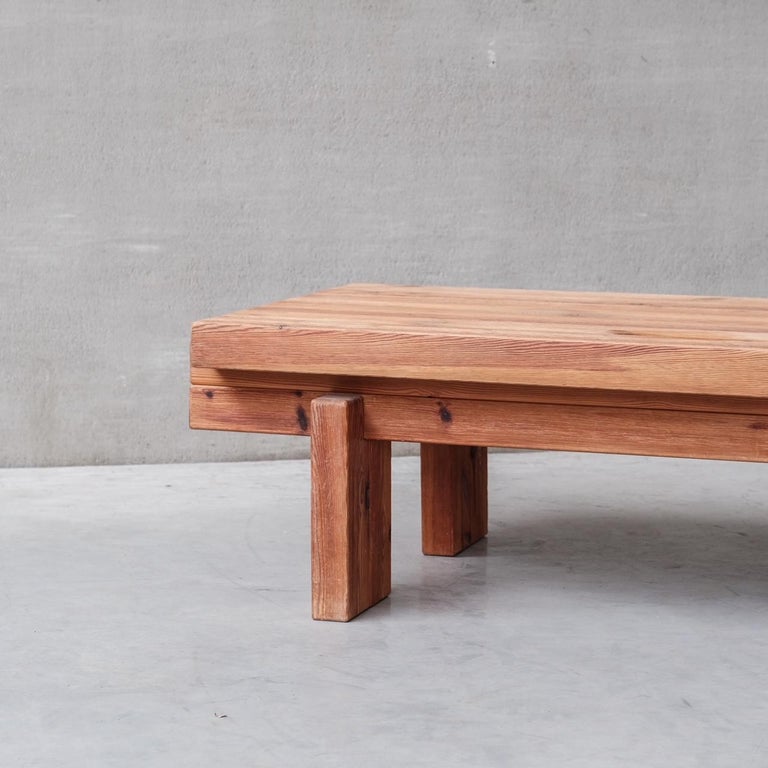 Solid Pine Danish Mid-Century XL Coffee Table For Sale at 1stDibs