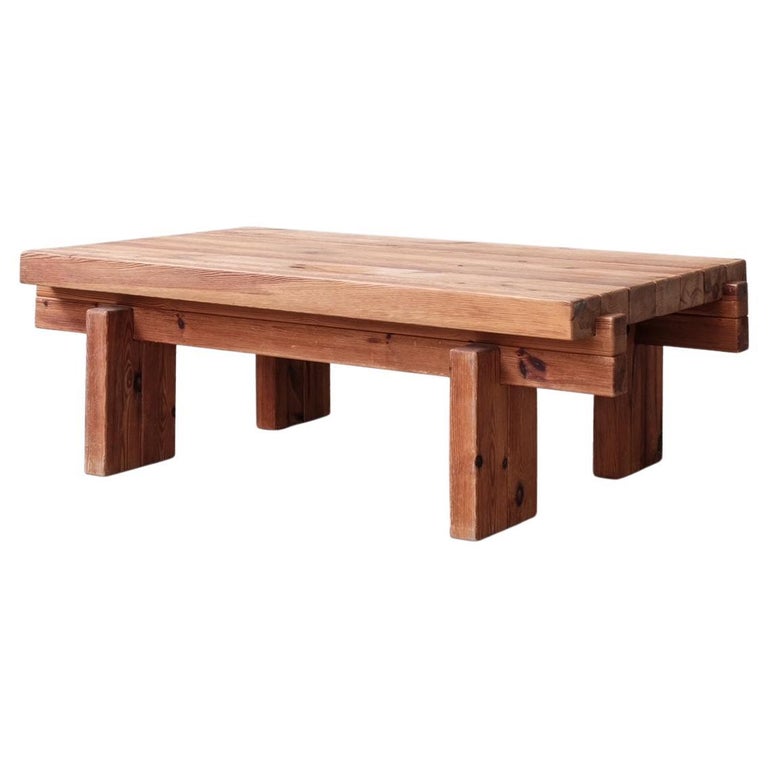 Solid Pine Danish Mid-Century XL Coffee Table For Sale at 1stDibs