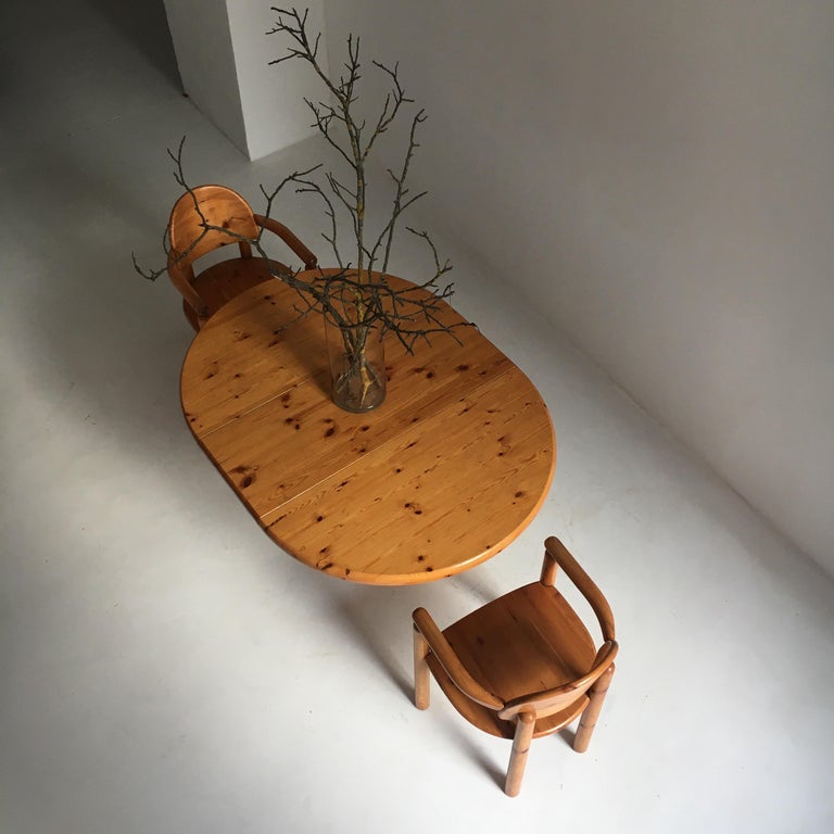 Solid Pine Dining Table, Sweden, 1970 For Sale at 1stDibs