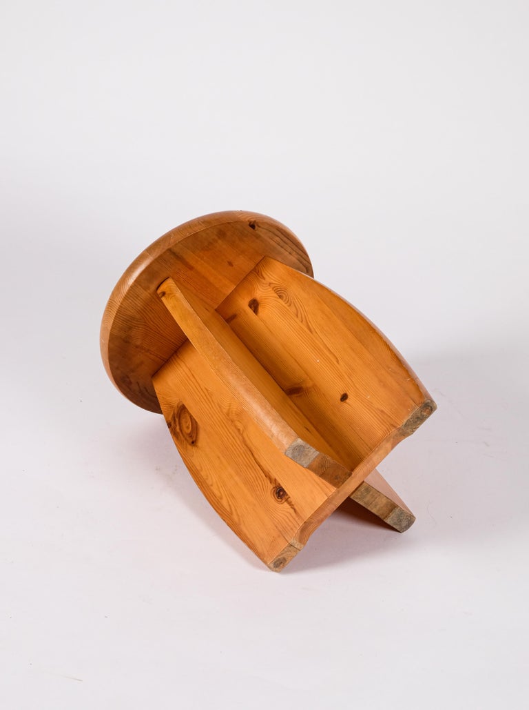 Solid Pine Stool, Sweden, 1970s For Sale at 1stDibs