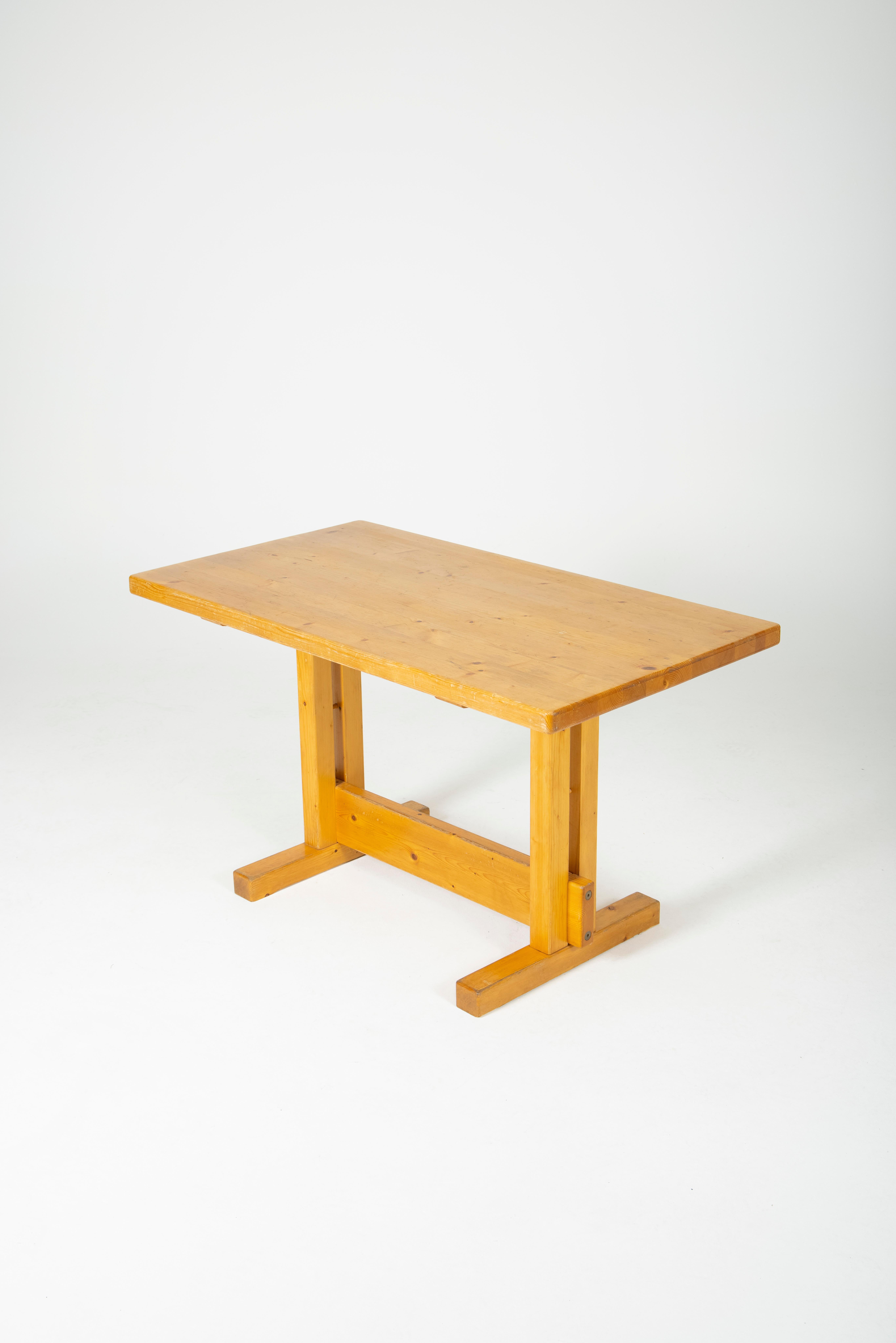 Solid Pine Table by Charlotte Perriand for Les Arcs, 1970s For Sale at ...