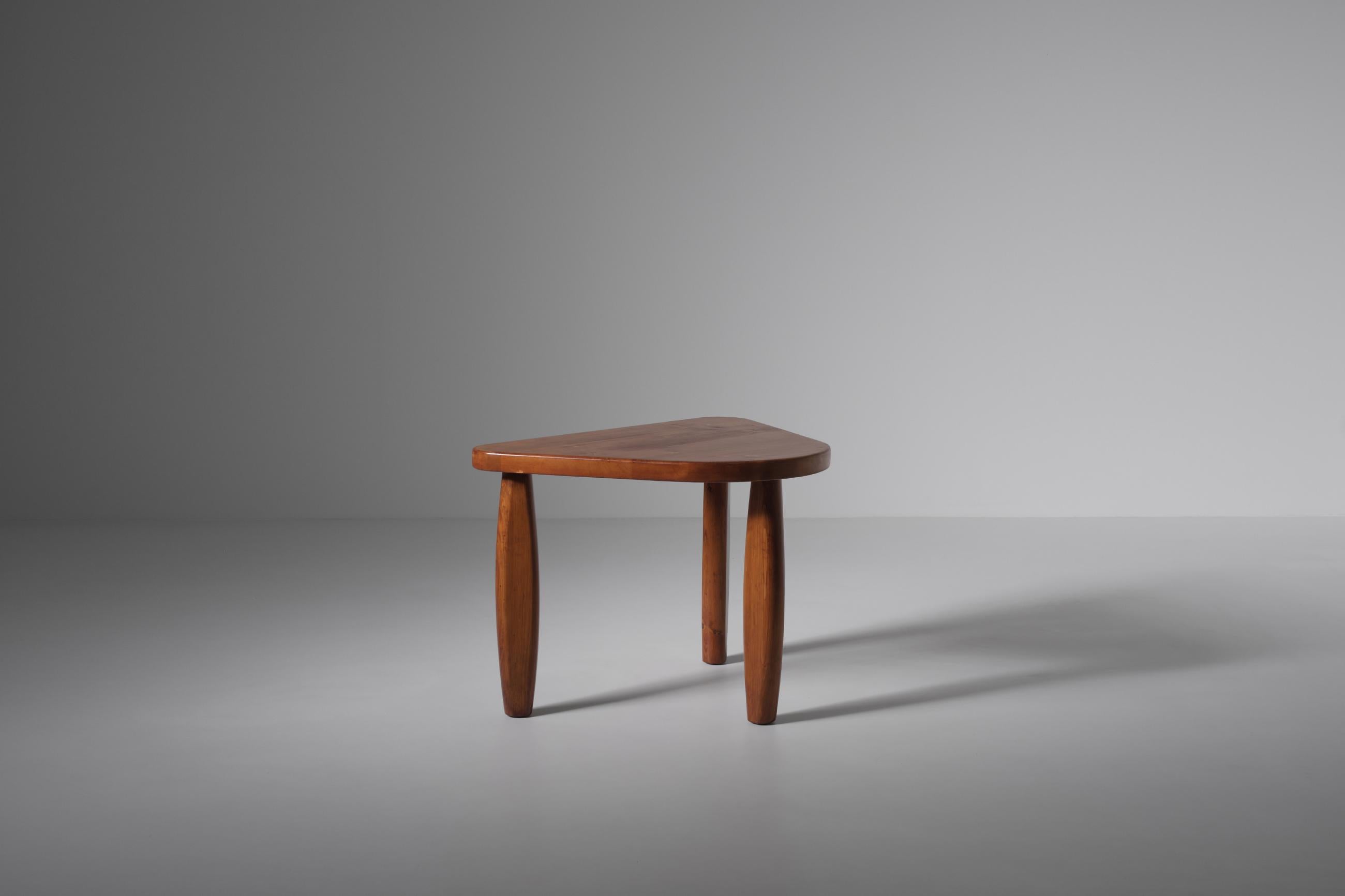 Solid Pine Wooden Plectrum Shaped Table from Les Arcs, France 1960s at ...