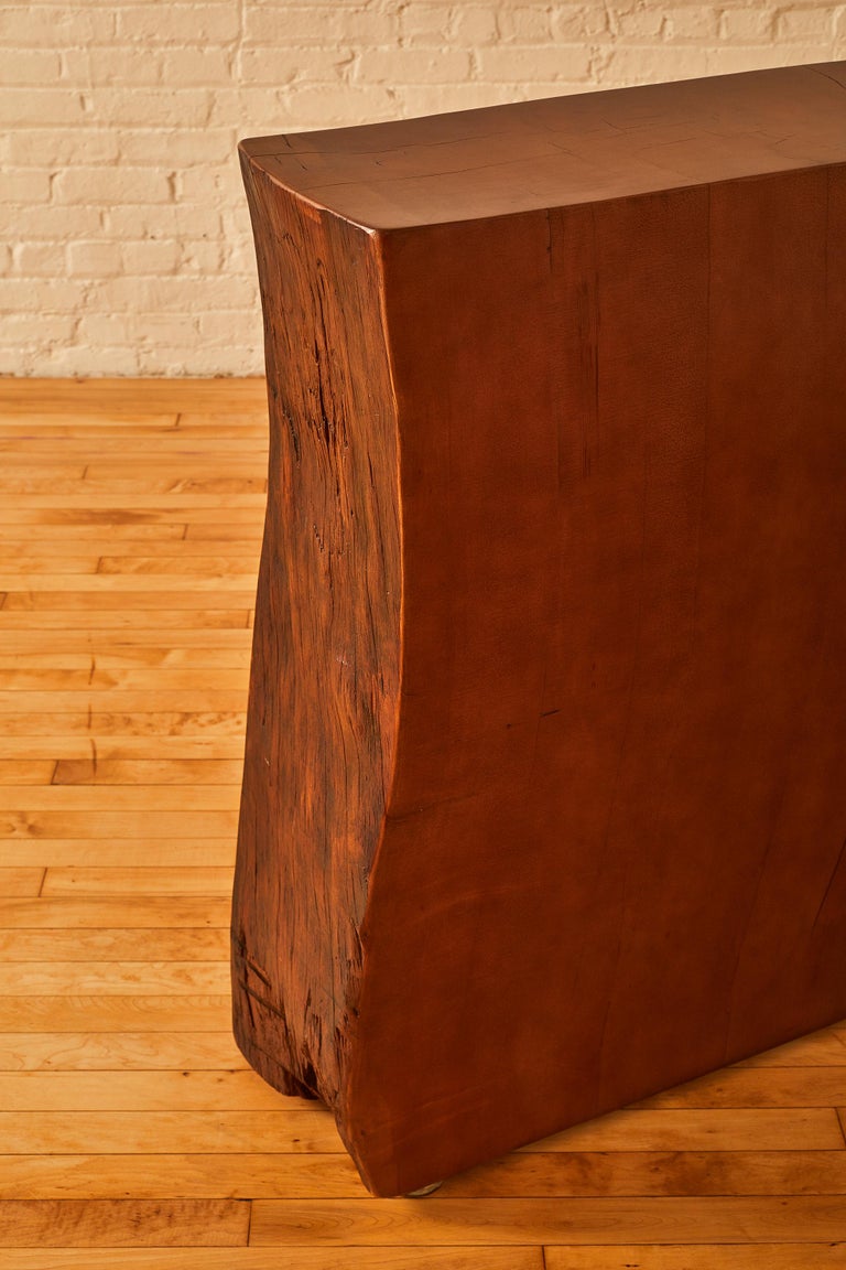 Solid Raw Wood Console Table at 1stDibs