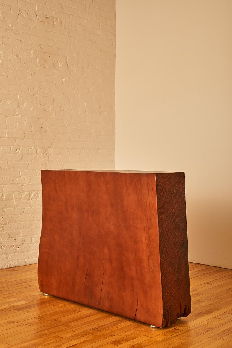 Solid Raw Wood Console Table at 1stDibs