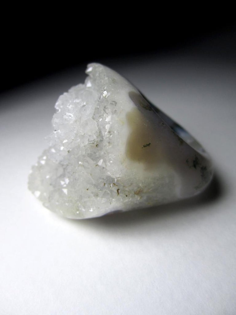Solid Rock Crystal Ring Clear Quartz Crystals Snow White Gem For Sale ...