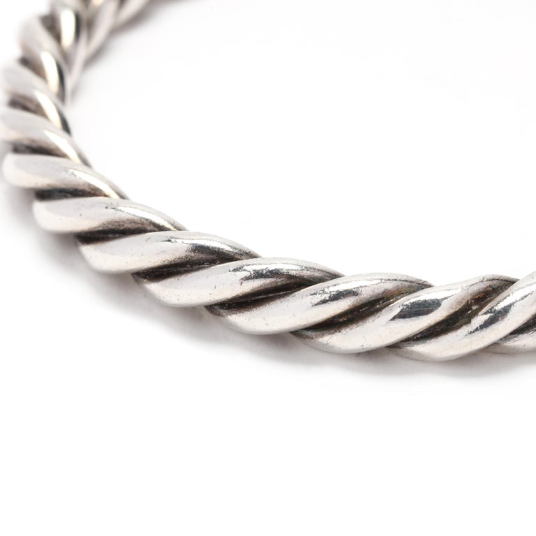 Solid Rope Twist Bangle Bracelet, Sterling Silver, Stackable For Sale ...