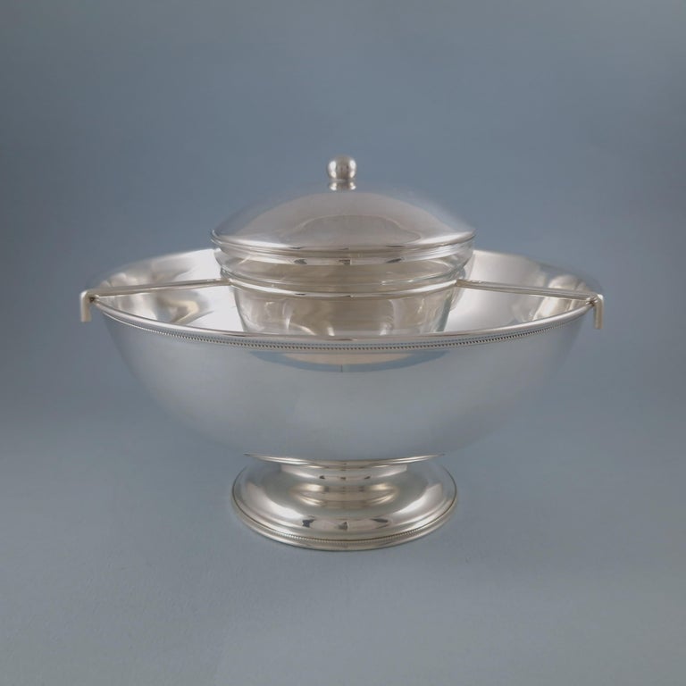 Solid Silver And Glass Caviar Bowl For Sale at 1stDibs