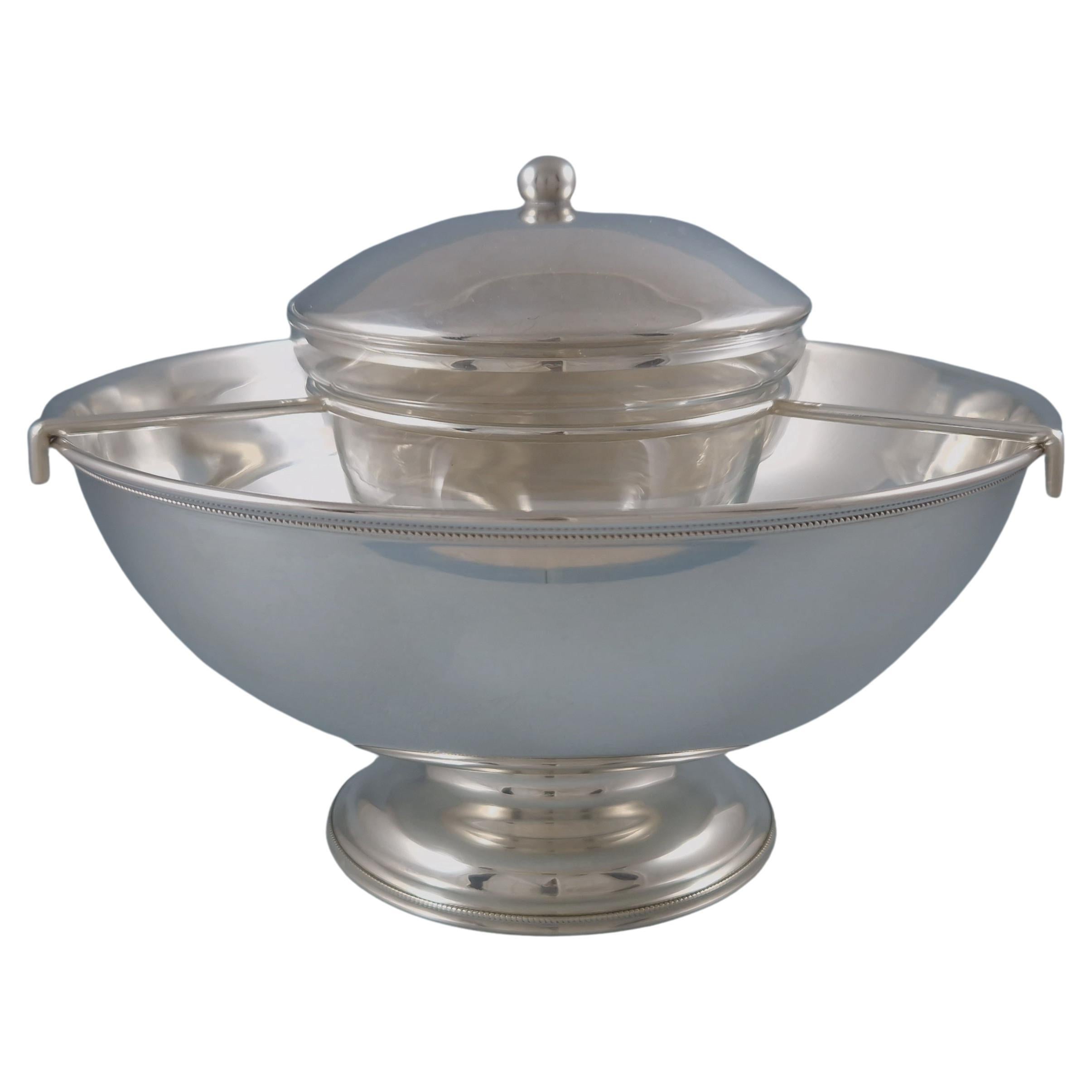 Christofle Caviar Serving Bowl, Silver Plate, Glass, Stamped at 1stDibs ...