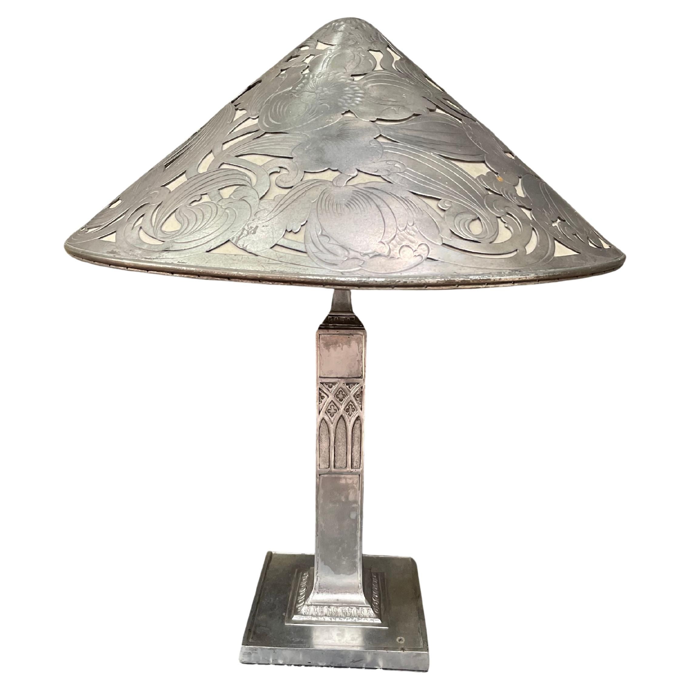 Silver Plated Art Deco Lamp For Sale at 1stDibs