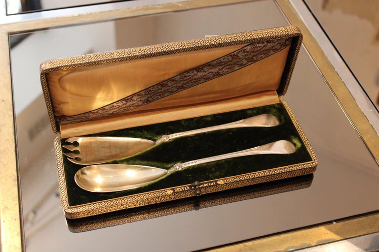 Solid Silver Cutlery in a Box, 19th Century For Sale at 1stDibs