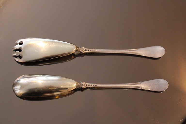 Solid Silver Cutlery in a Box, 19th Century For Sale at 1stDibs