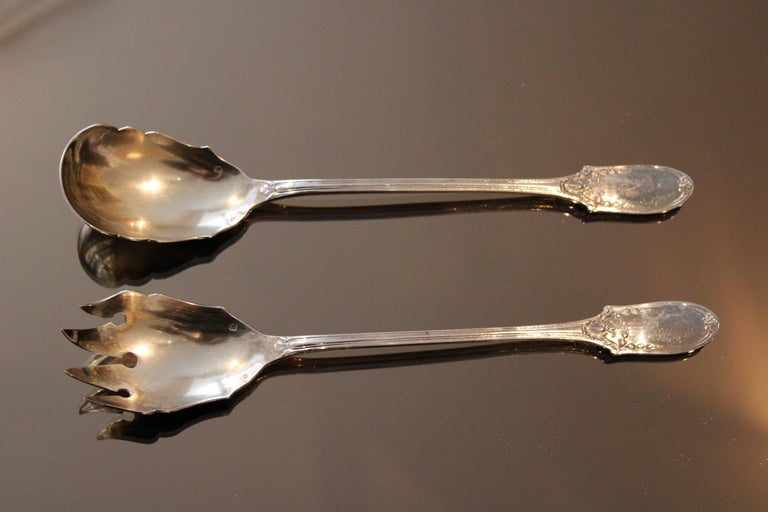 Solid Silver Cutlery in Their Box, 19th Century For Sale at 1stDibs