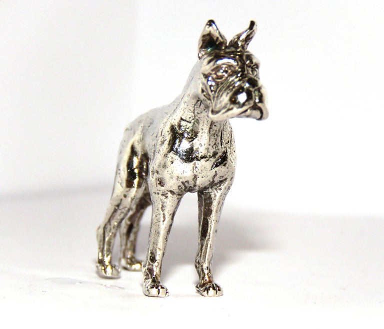 Solid Silver Dog Figurine Vintage, 1970s at 1stDibs