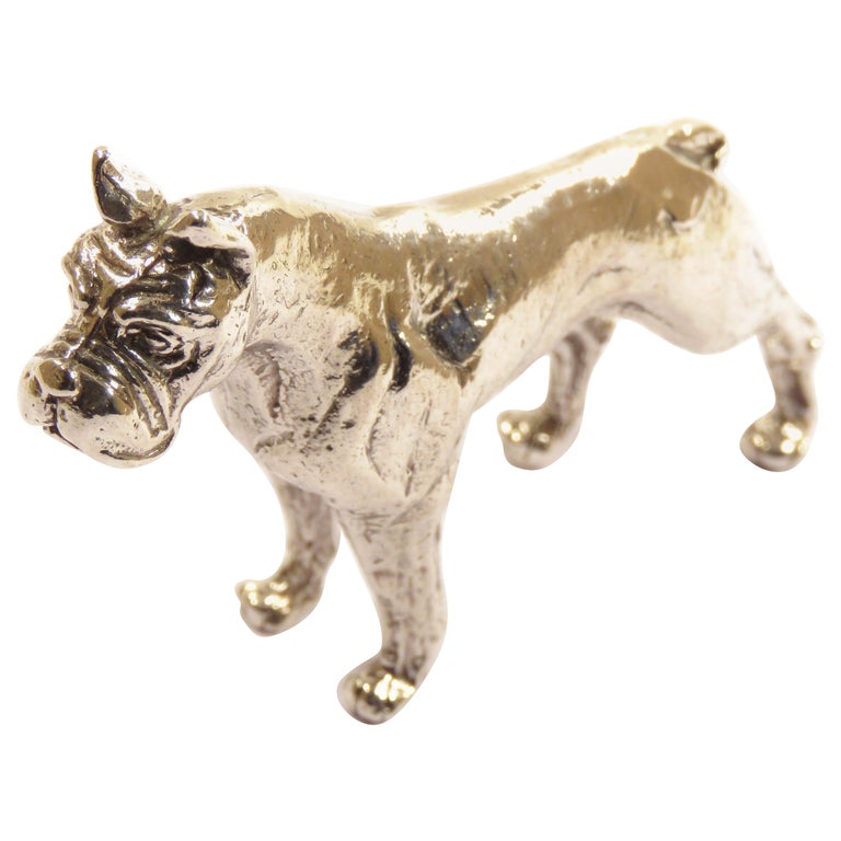 Solid Silver Dog Figurine Vintage, 1970s at 1stDibs