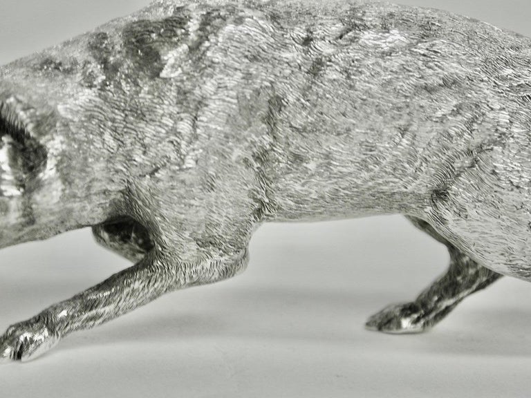 Solid Silver Fox, Dated 1987,Mappin and Webb,London. For Sale at 1stDibs