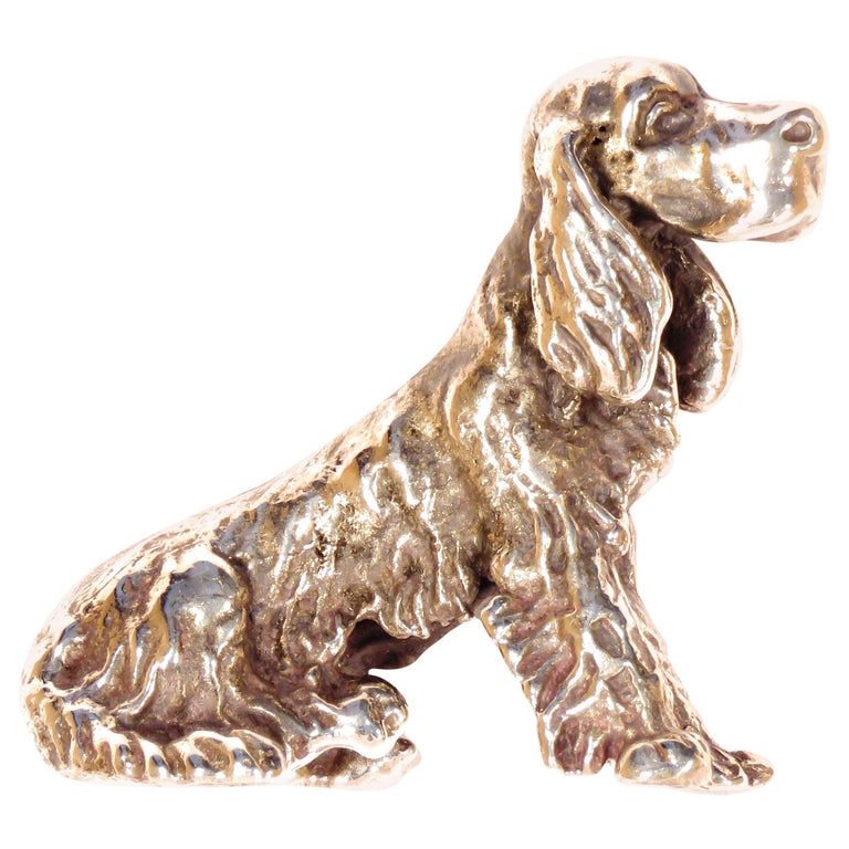 Solid Silver Italian Cocker Spaniel Figurine Vintage, 1970s For Sale at ...