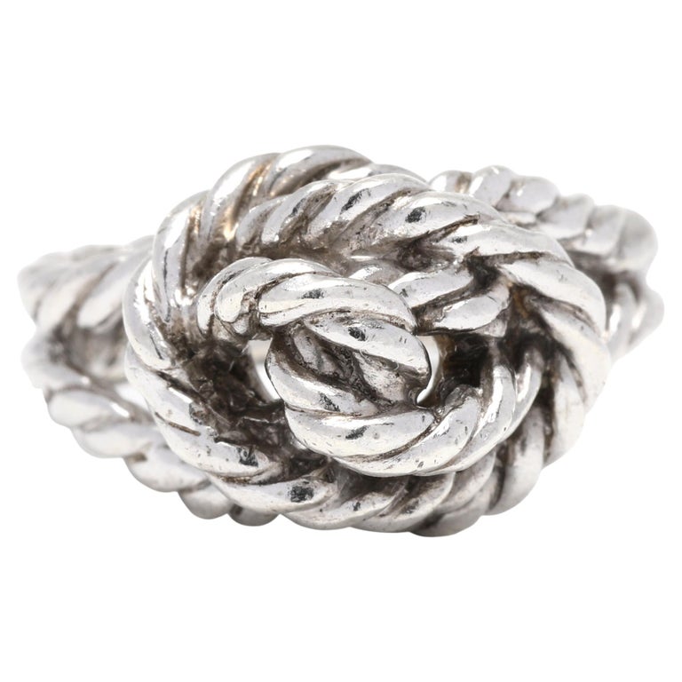 Bague nœud d'amour en argent massif, argent sterling, taille de bague 6 ...