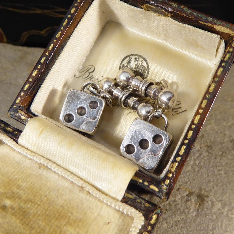 Solid Silver Quality Playing Dice Cufflinks For Sale at 1stDibs