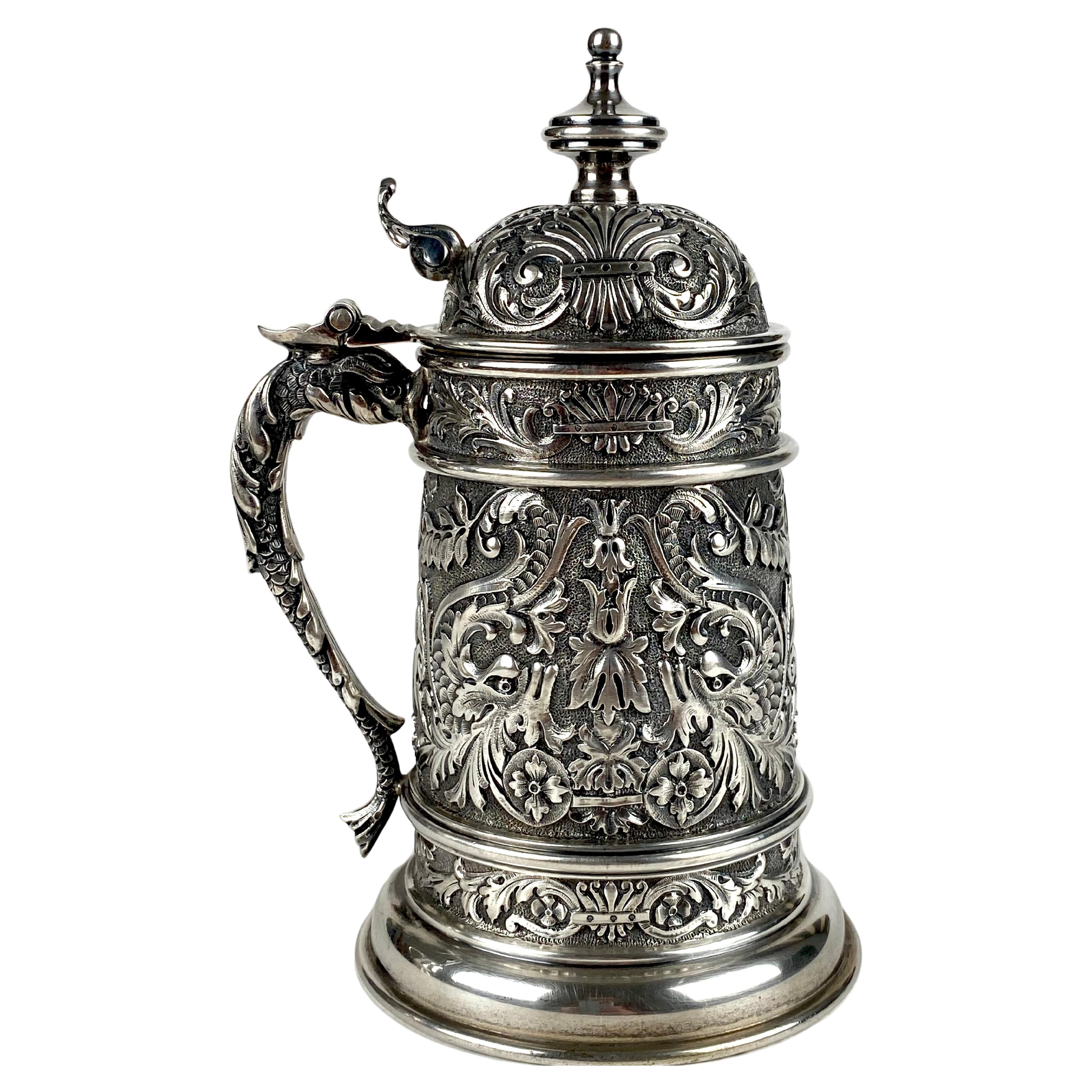 Solid Silver Tankard Lisbon Portugal 1920 For Sale at 1stDibs