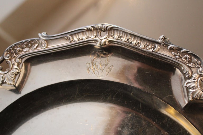 Solid Silver Tray, 19th Century For Sale at 1stDibs