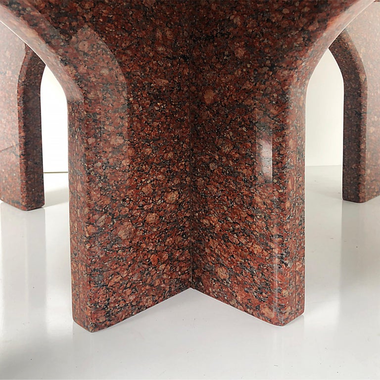 Solid Square Granite Coffee Table with Arched Granite Base For Sale at ...