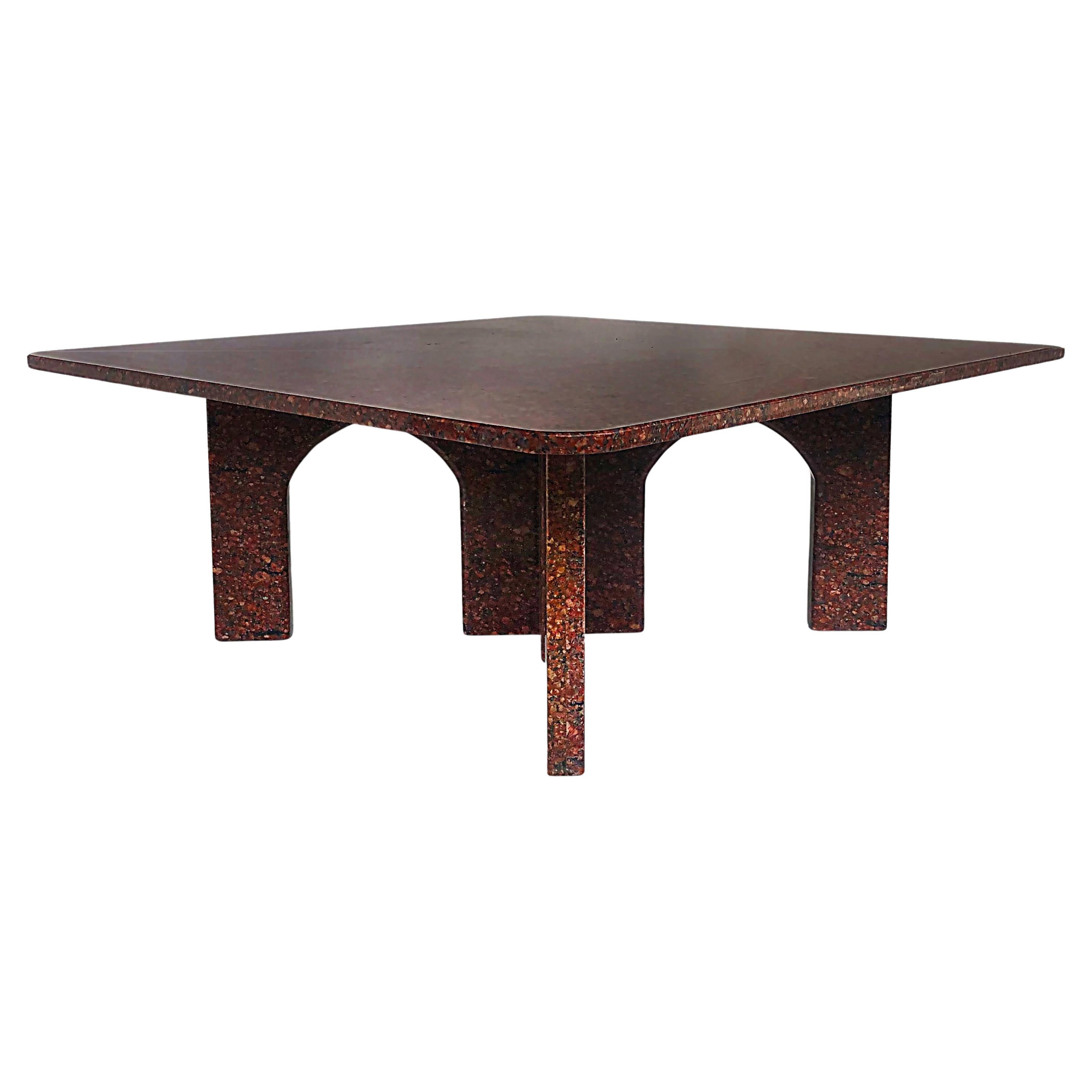 Solid Ipe and granite coffee table from Brazil at 1stDibs